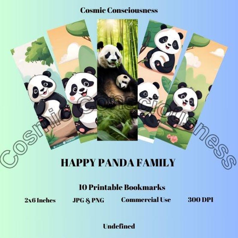 Happy Panda Family: Cute and Playful Set of 10 Instant Download ...