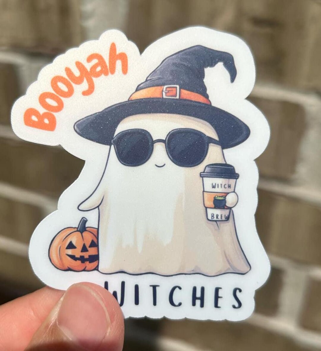 Cute Ghost Sticker, Booyah Witches, Spooky Ghost Sticker, Vinyl Sticker ...