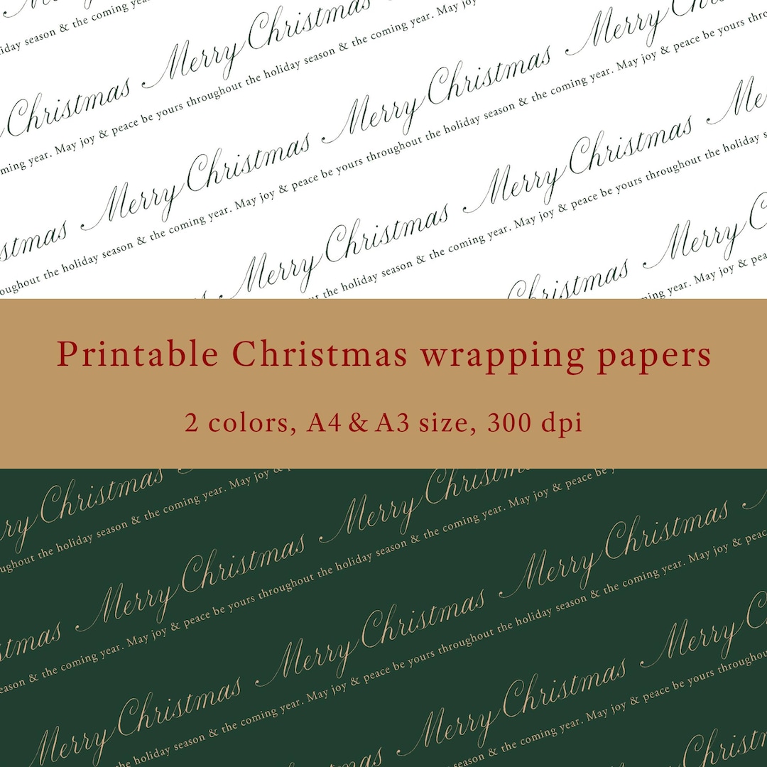Printable Christmas Wrapping Paper, Xmas Wrapping Paper, Wrapping Paper ...