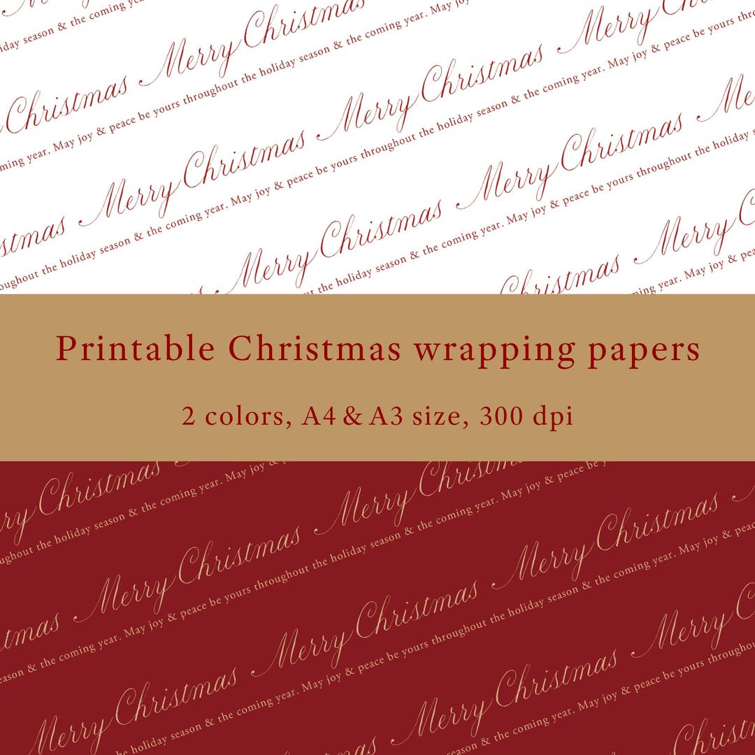 Printable Christmas Wrapping Paper, Xmas Wrapping Paper, Wrapping Paper ...