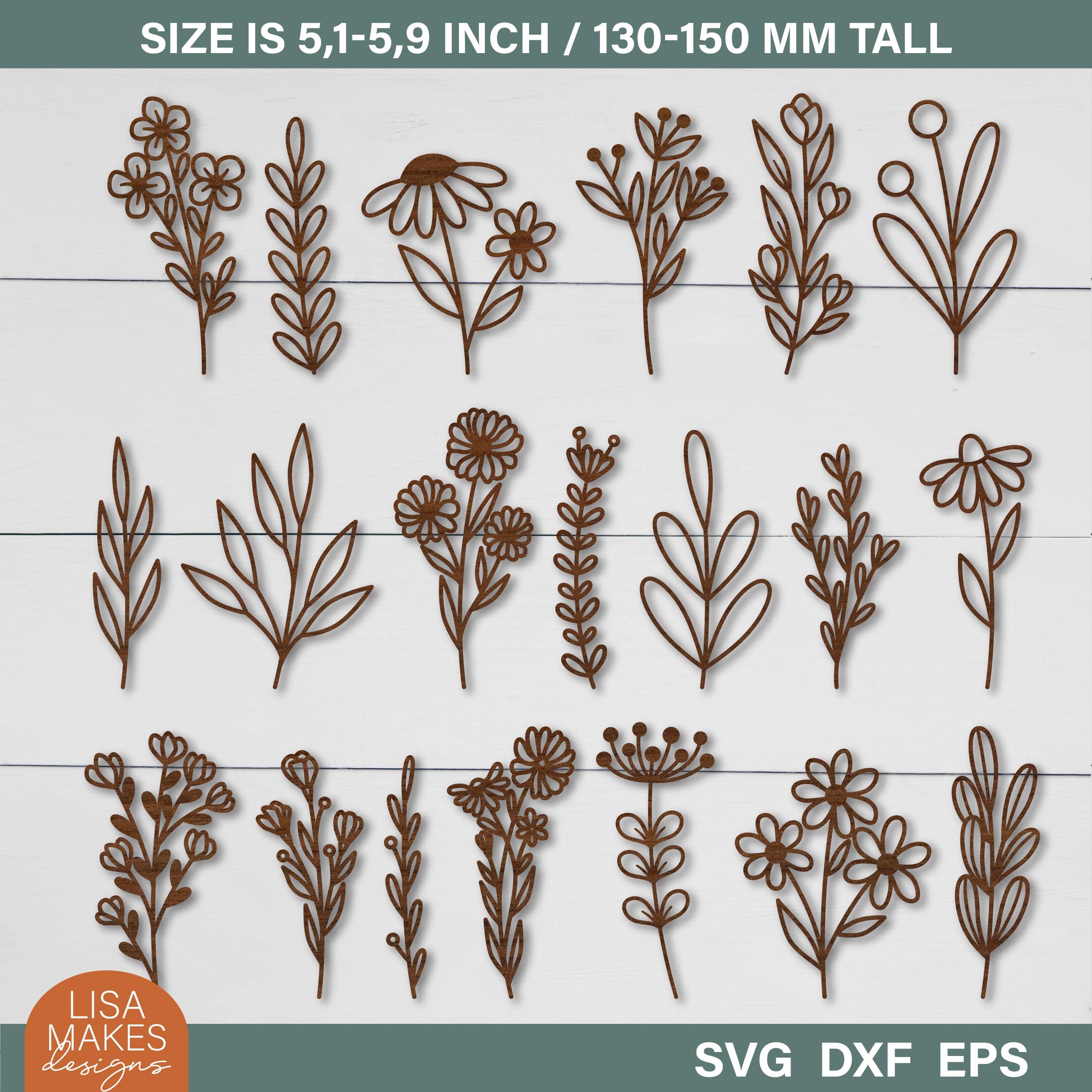 Wildflowers Svg Bundle Wildflower Laser Cut Files Wooden Bouquet Svg ...