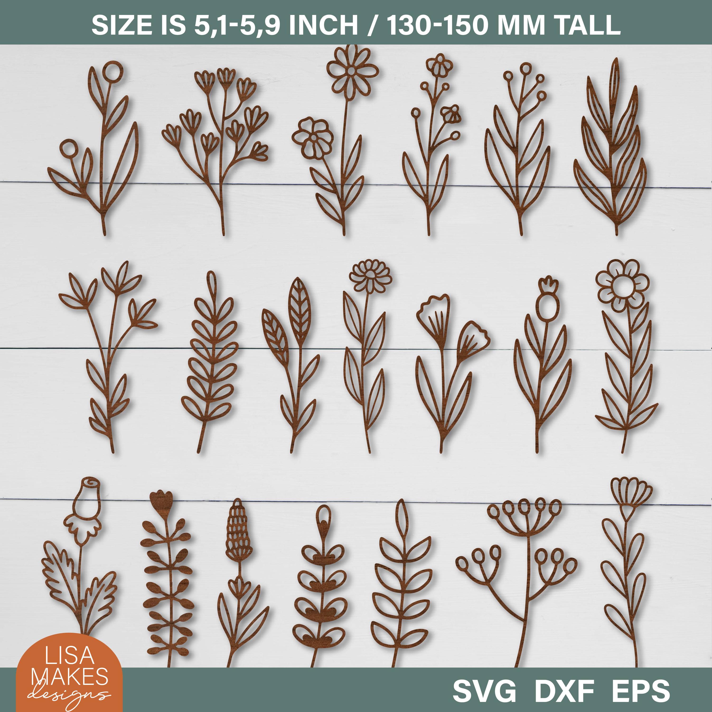 Wildflowers Svg Bundle Wildflower Laser Cut Files Wooden Bouquet Svg ...