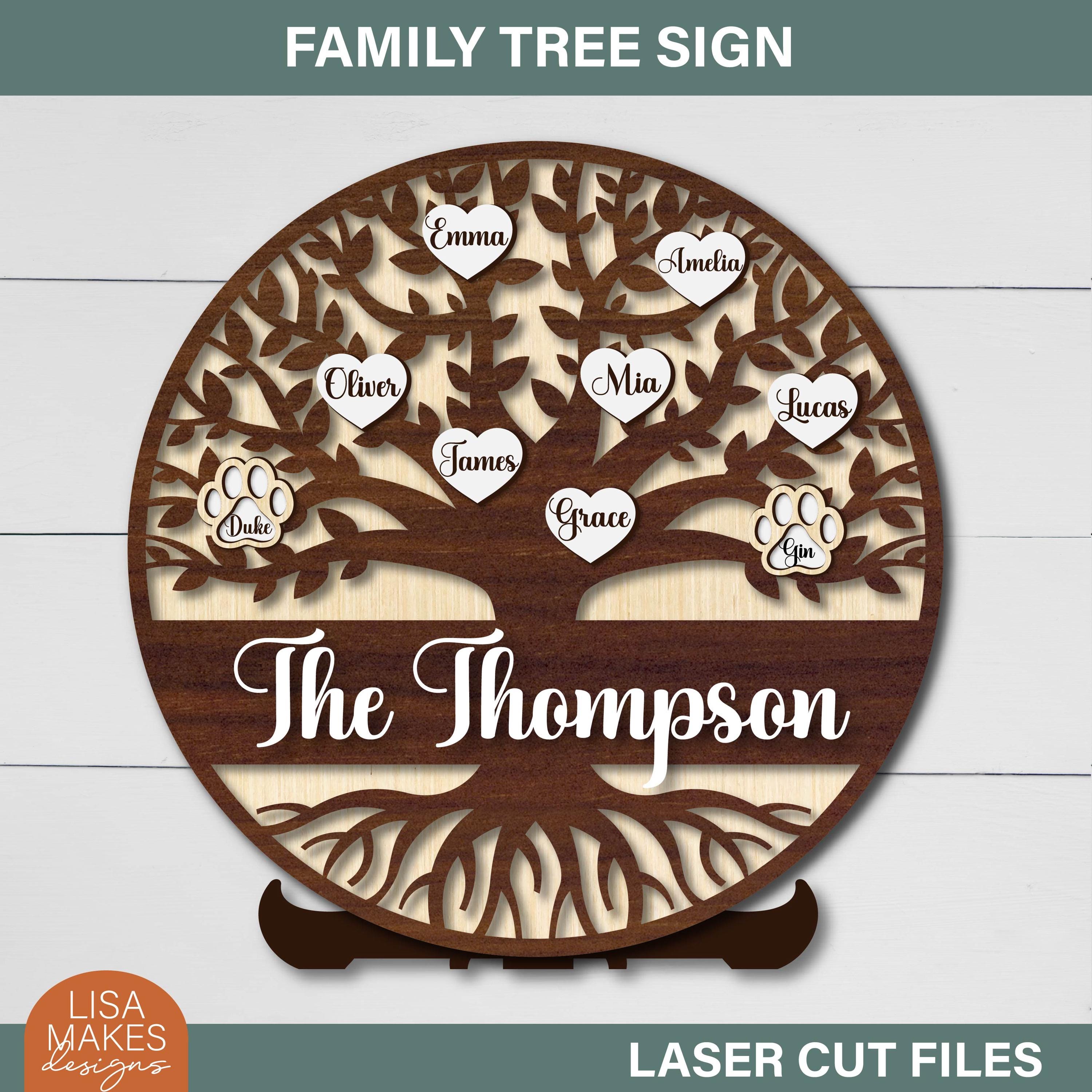 Family Tree Svg Tree of Life Laser Cut File Family Reunion Tree Family ...