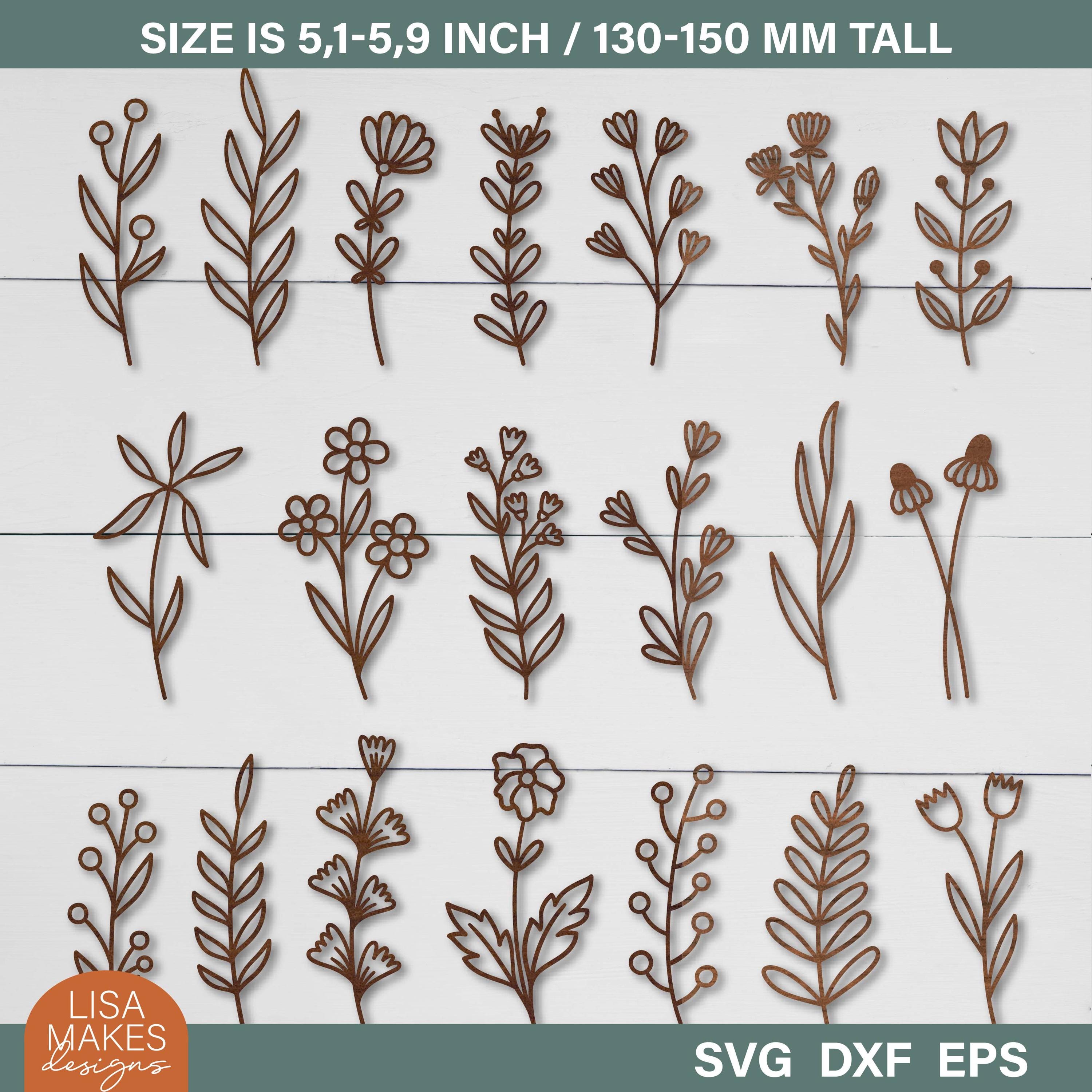 Wildflowers Svg Bundle Wildflower Laser Cut Files Wooden Bouquet Svg ...