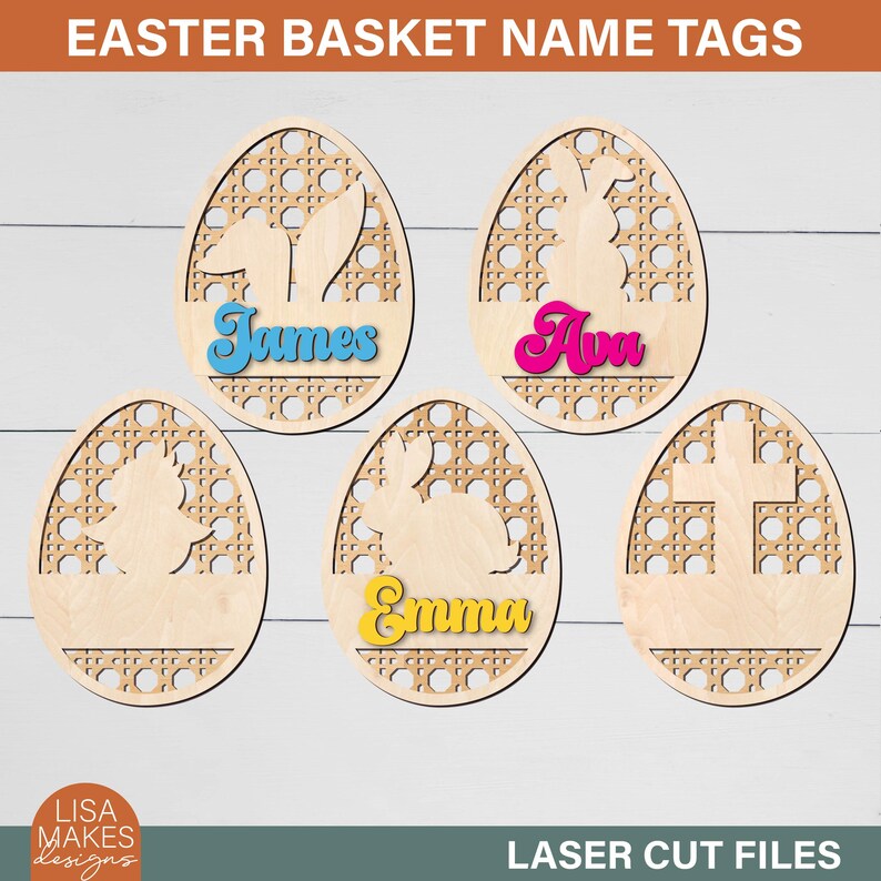 Easter Basket Name Tags Svg Easter Egg Svg Ornament Laser Cut Files ...