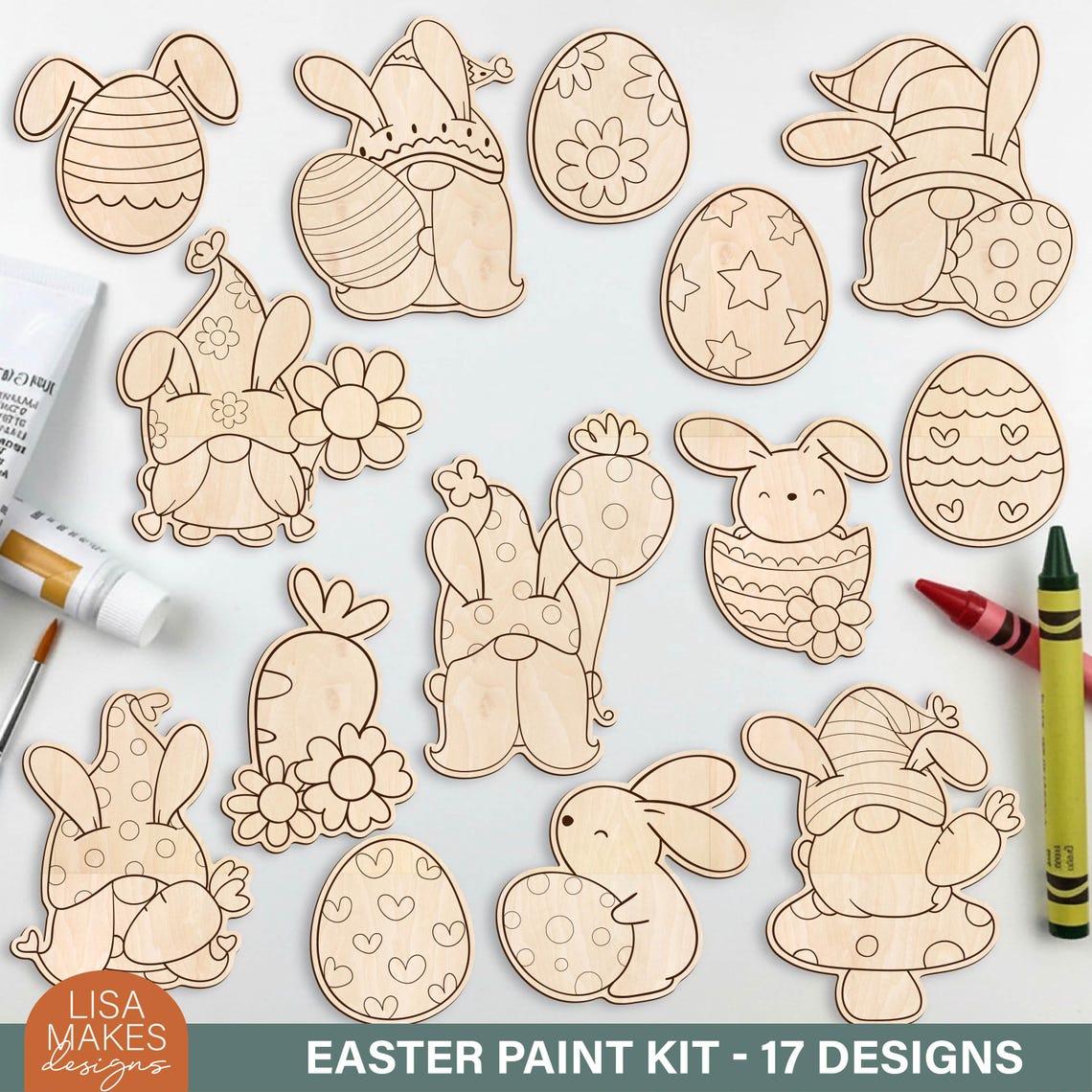 Easter Paint Kit SVG for Kids Crafts Coloring Ornaments Classroom Craft ...