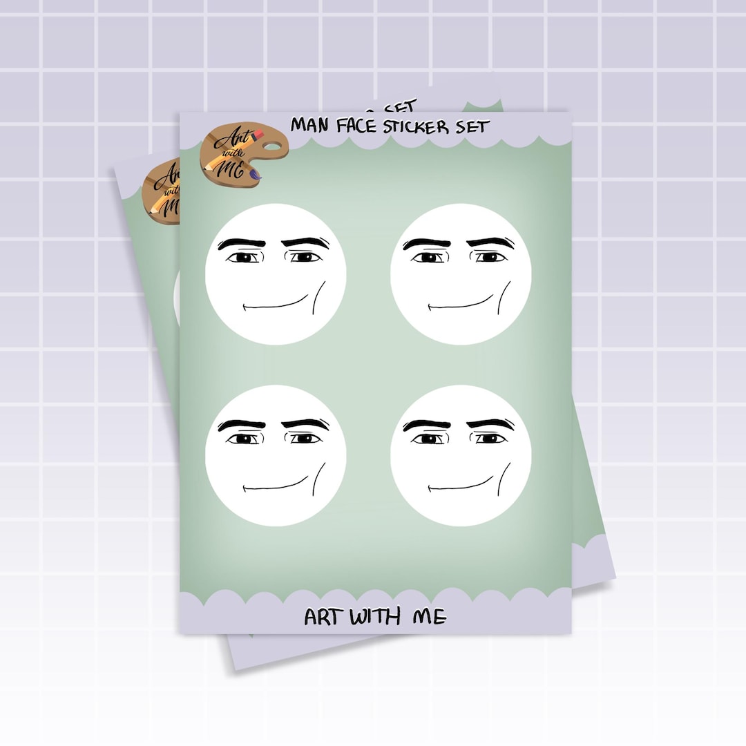Hoja de calcomanías de caras de hombre de Roblox / Calcomanías ...