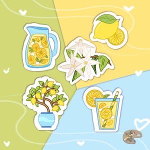 Lemon-themed Sticker Sheet | Fresh Citrus Stickers for Planners ...