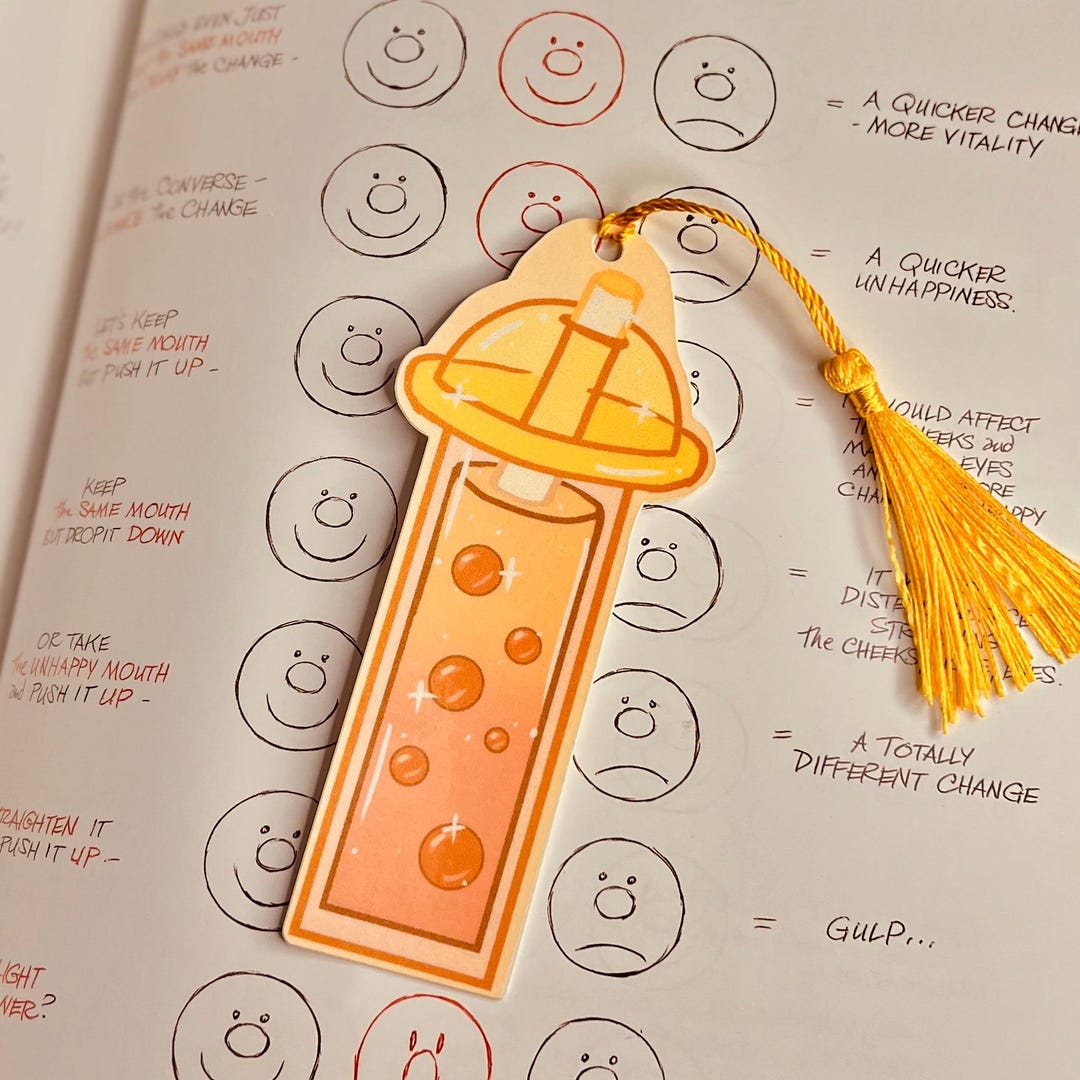 Yellow Boba Design Bookmark – Cute and Durable Bookmark for Book Lovers ...