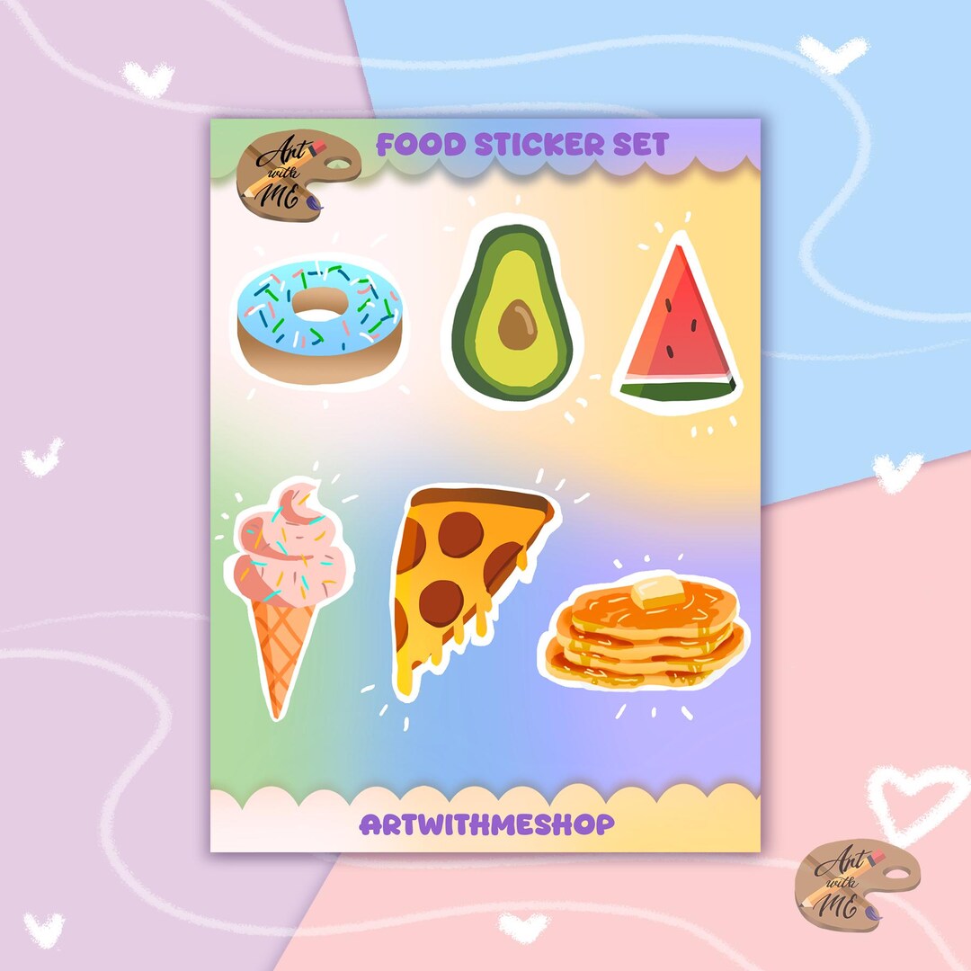 Food Lover's Sticker Sheet – Cute and Fun Food-themed Stickers for ...