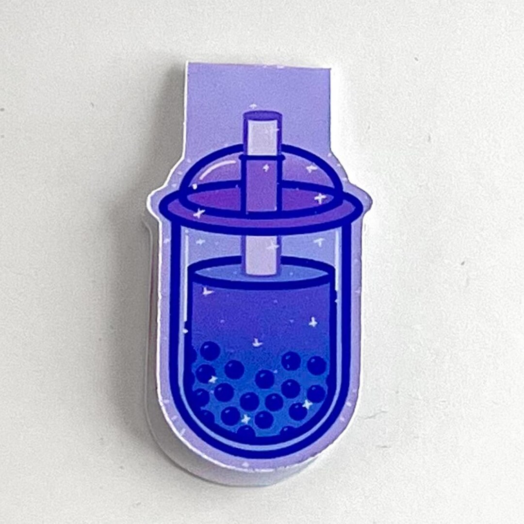 Purple Boba Tea Bookmark | Cute Bubble Tea Accessory | Kawaii ...