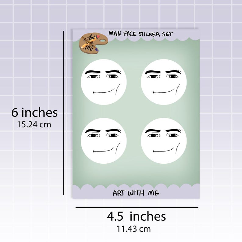 Roblox Man Face Sticker Sheet Fun Roblox Character Face Decals Gaming ...