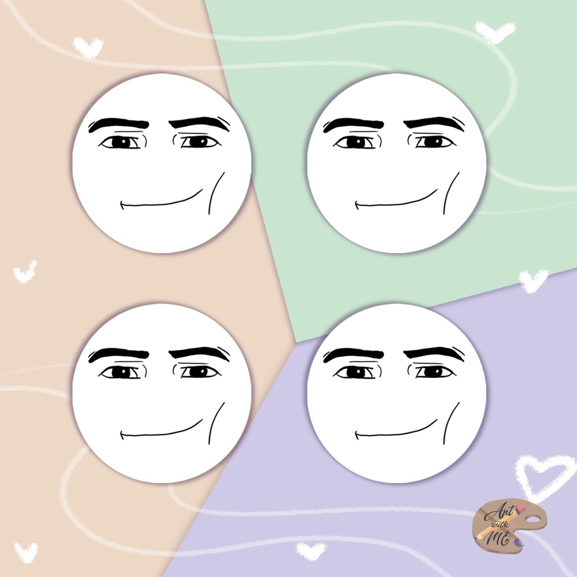 Roblox Man Face Sticker Sheet | Fun Roblox Character Face Decals ...