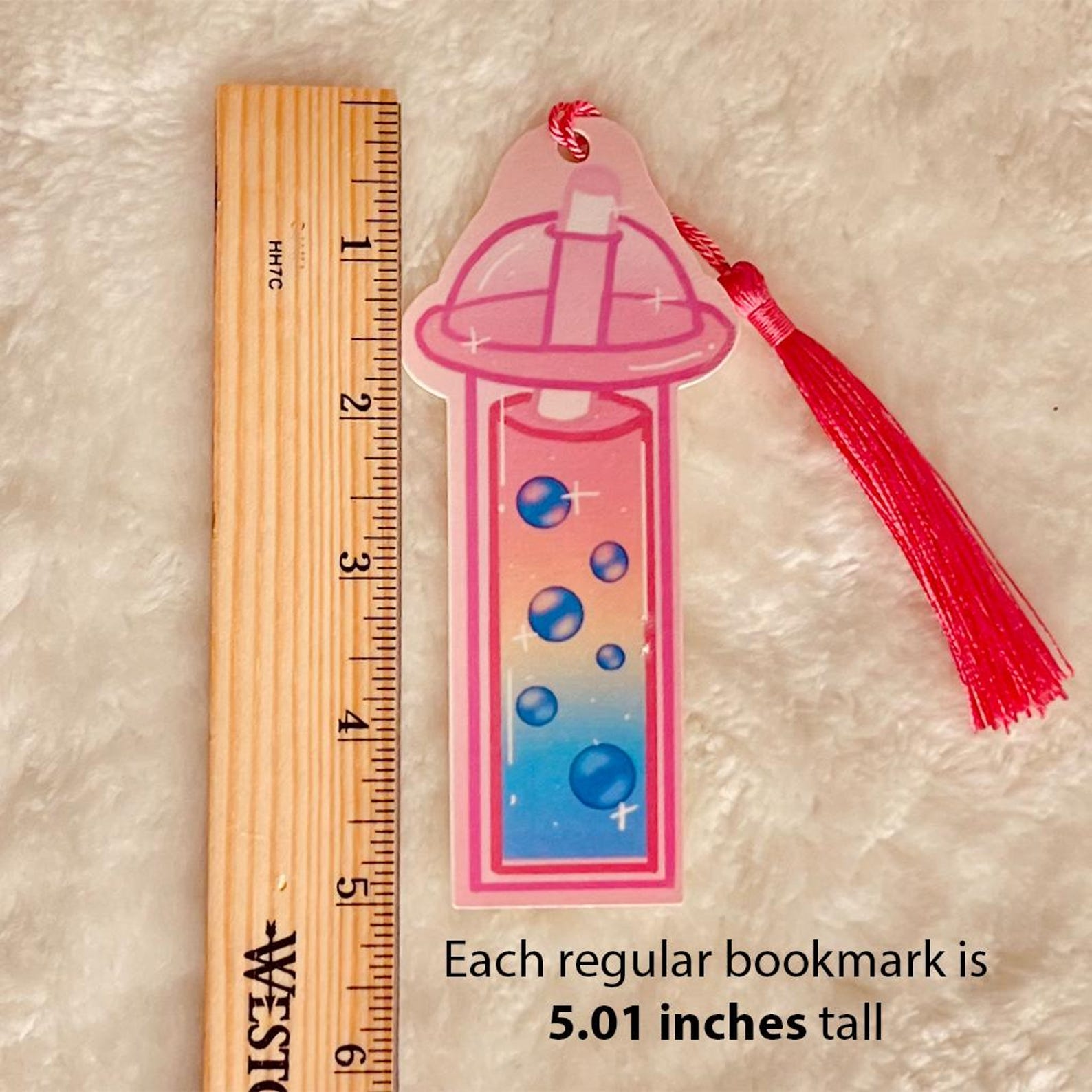 Purple Boba Tea Bookmark: Kawaii Laminated Bookmark With Tassel - Etsy