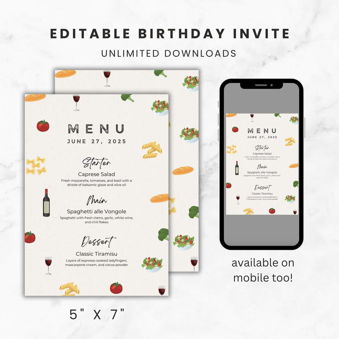 Italian-inspired Dinner Menu | 3 Course Menu for Dinner Party | Italian ...
