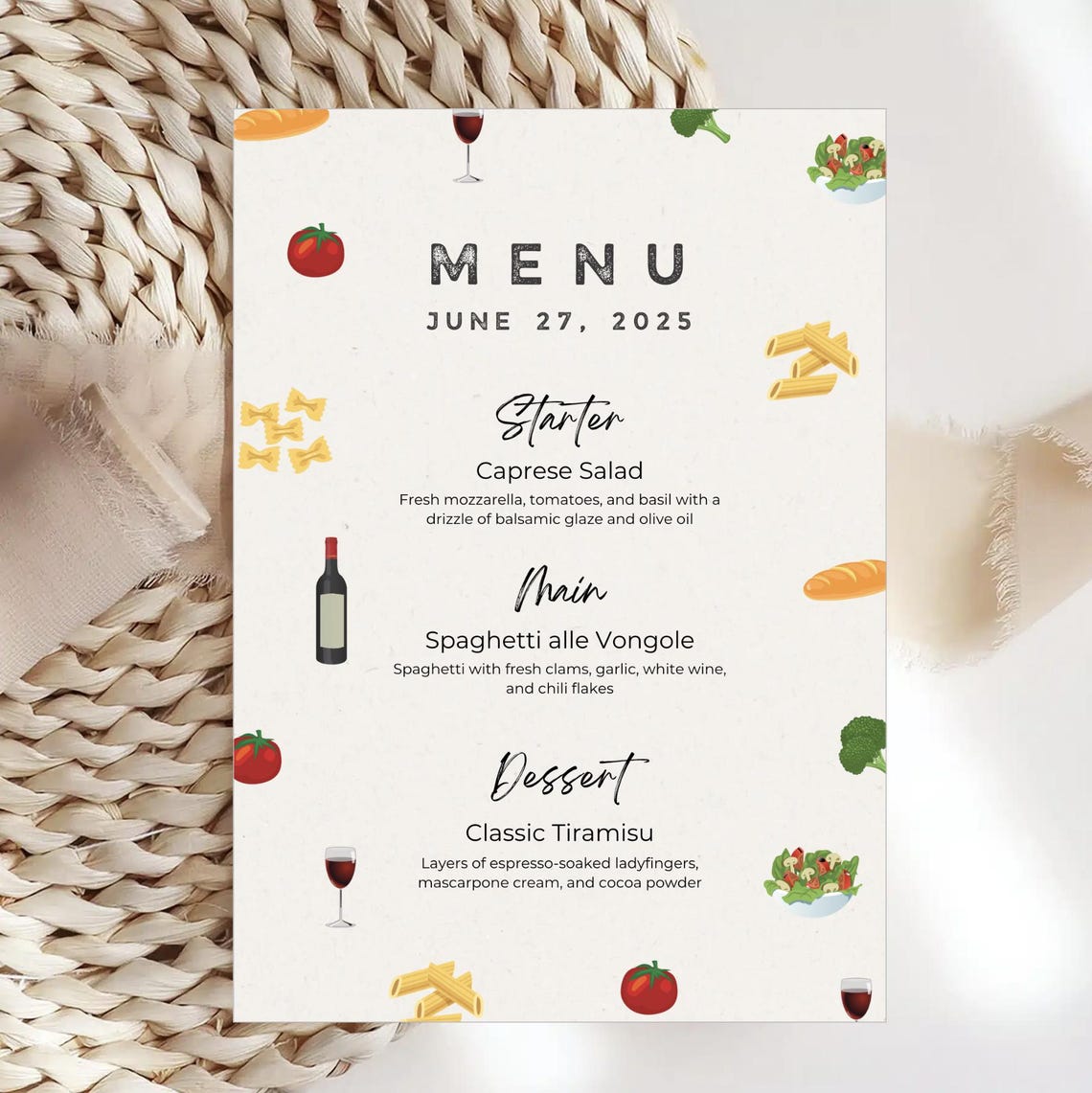 Italian-inspired Dinner Menu | 3 Course Menu for Dinner Party | Italian ...