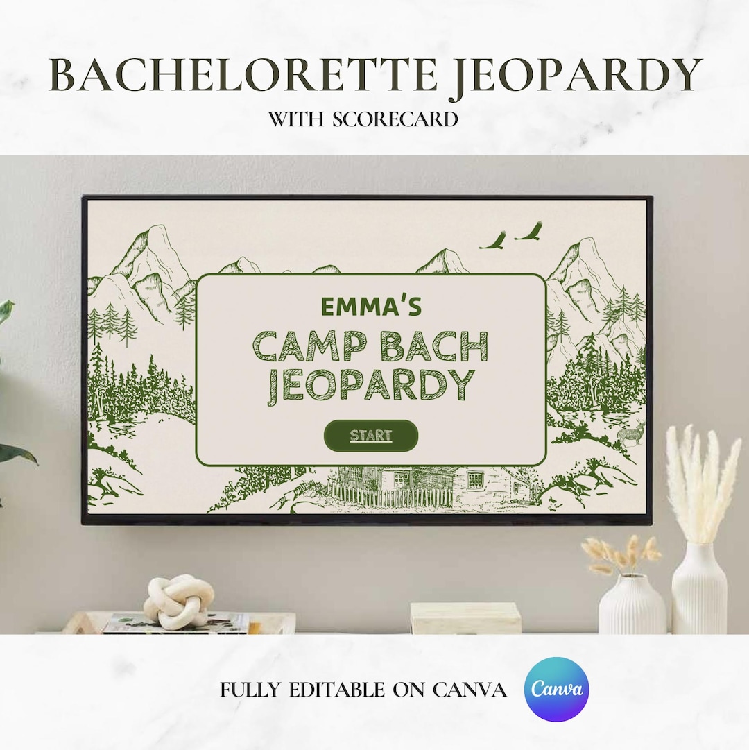 Camp Bach Jeopardy | Bachelorette Jeopardy Game Template | Bridal ...