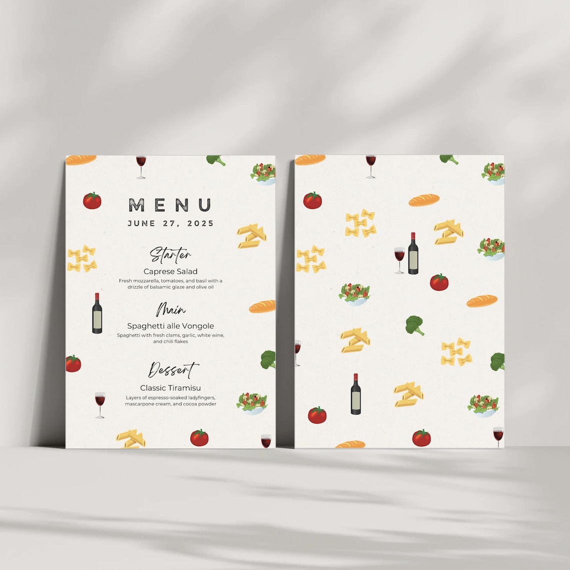 Italian-inspired Dinner Menu | 3 Course Menu for Dinner Party | Italian ...