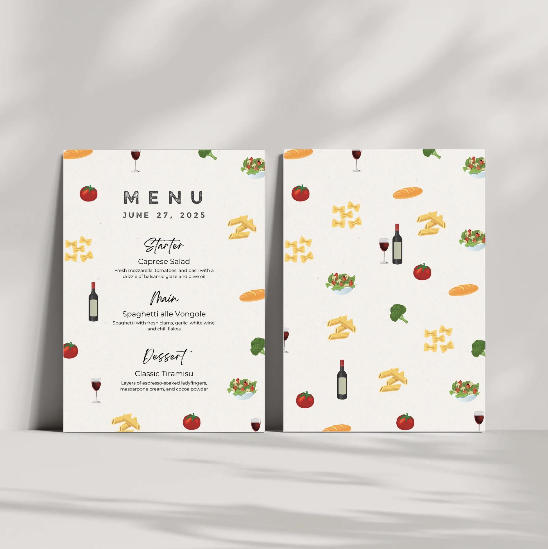 Italian-inspired Dinner Menu | 3 Course Menu for Dinner Party | Italian ...