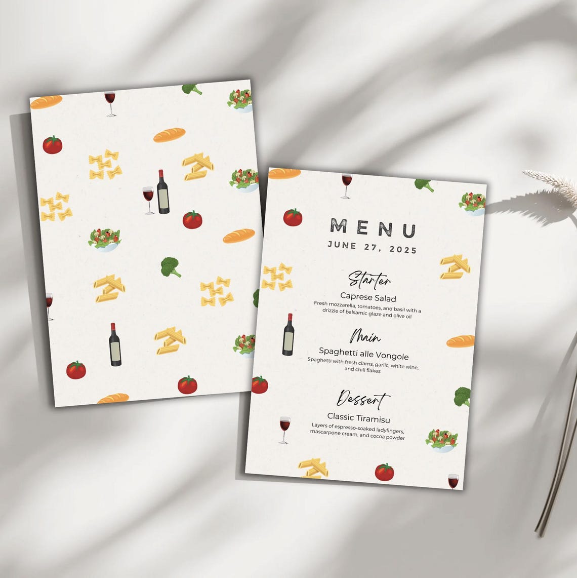 Italian-inspired Dinner Menu | 3 Course Menu for Dinner Party | Italian ...