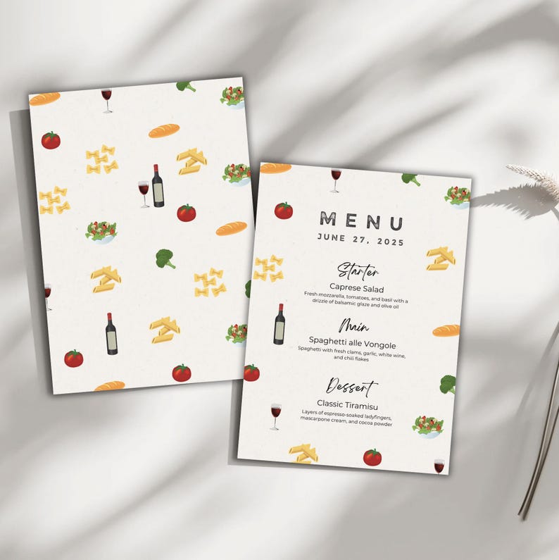 Italian-inspired Dinner Menu | 3 Course Menu for Dinner Party | Italian ...