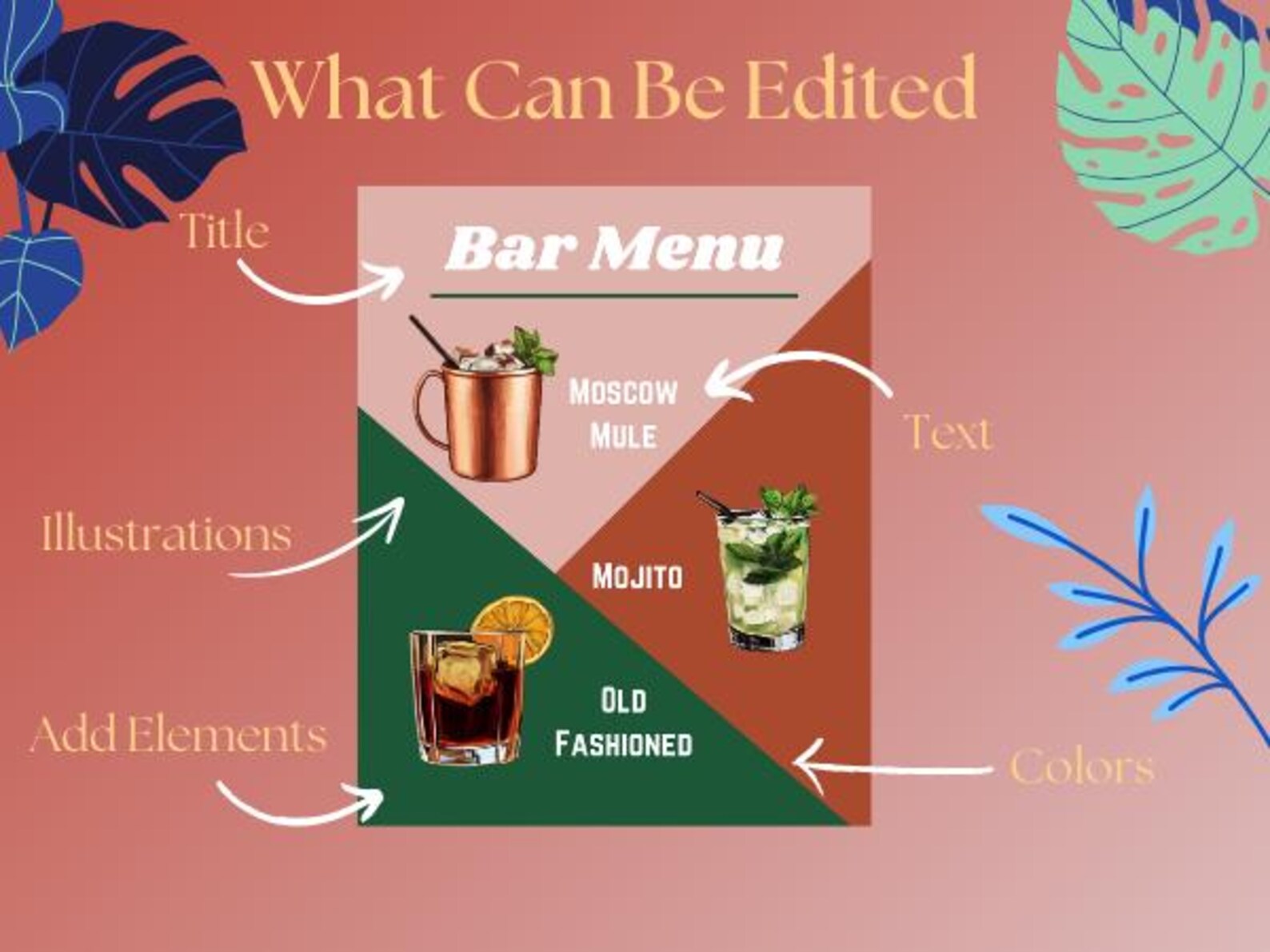 Customizable Drinks Menu Template. Signature Drinks Sign Template. Easy ...