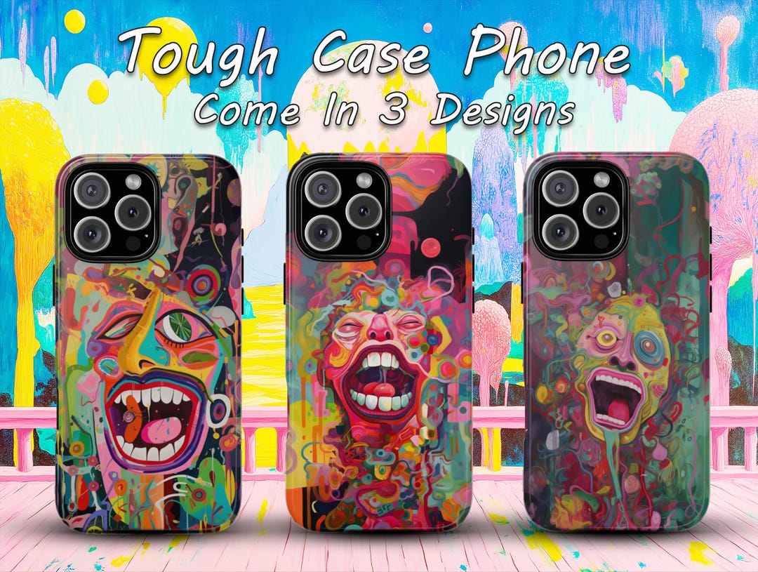 Colorful Abstract Art Phone Case: Tough Dual Layer Protection - Etsy