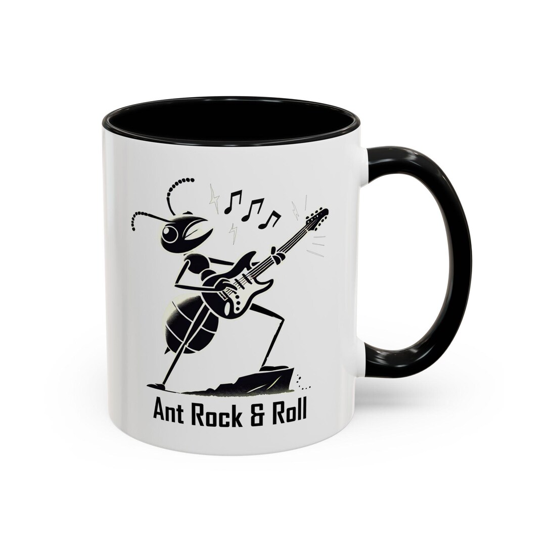 Ant Rock & Roll ,quirky, Minimalist ,electric Guitar Design on Coffee ...