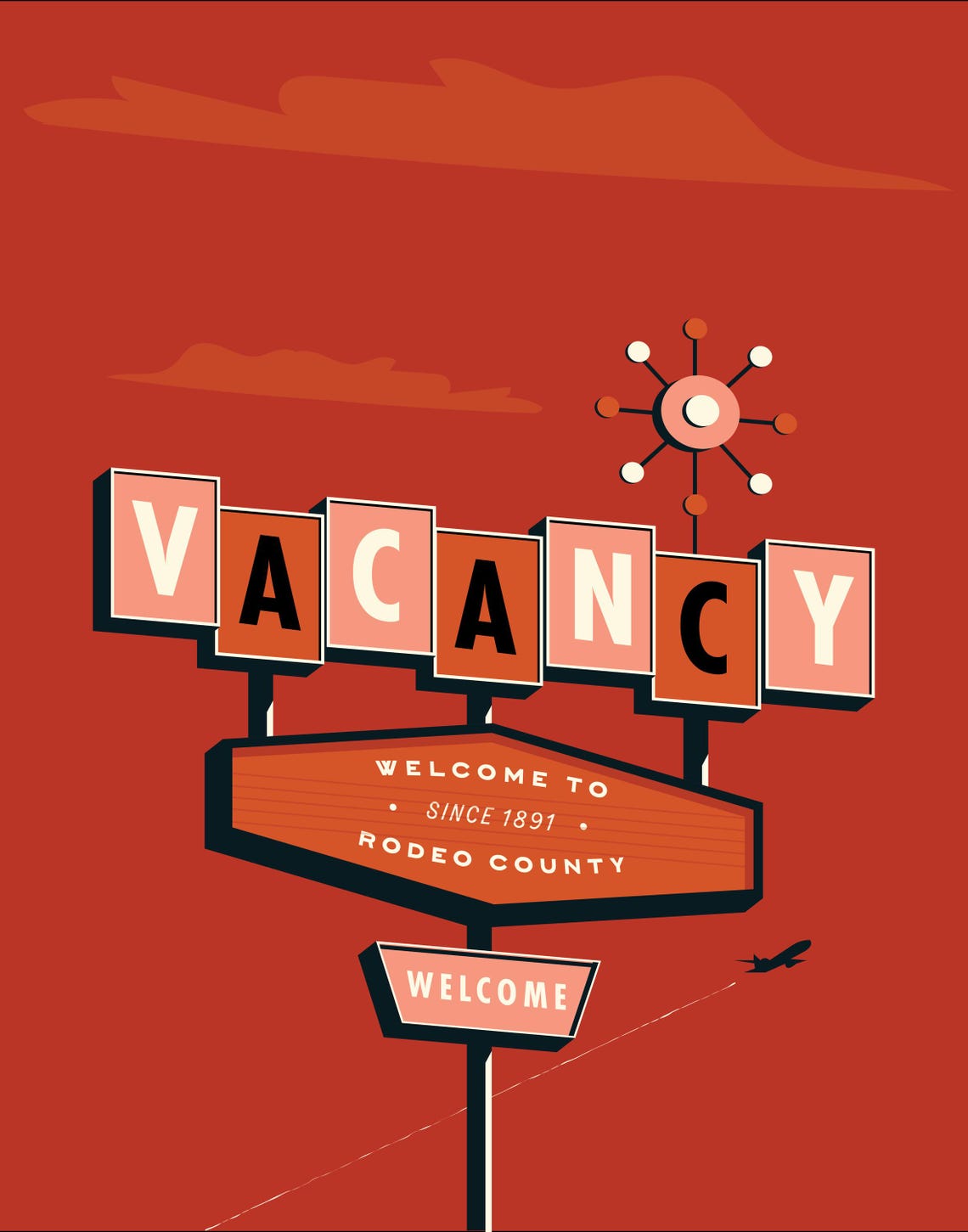 Vacancy Road Sign - Route 66 Vintage Wall Art Print, Retro Poster ...