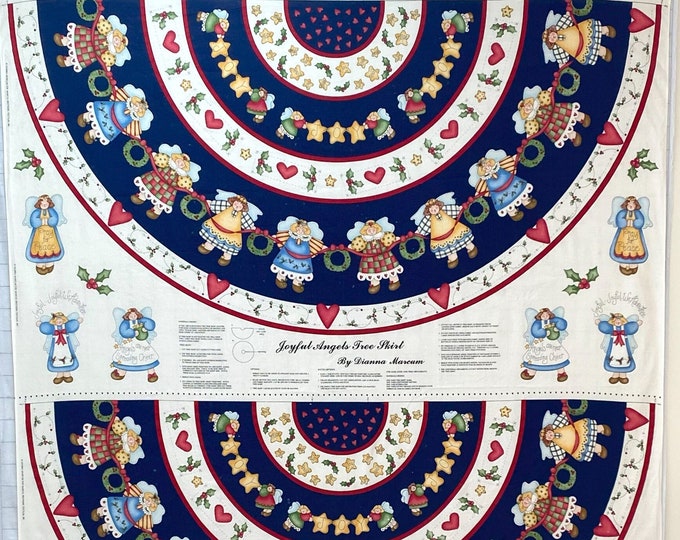 Vintage Joyful Angels Tree Skirt by Dianna Marcum Printed Fabric Panel ...