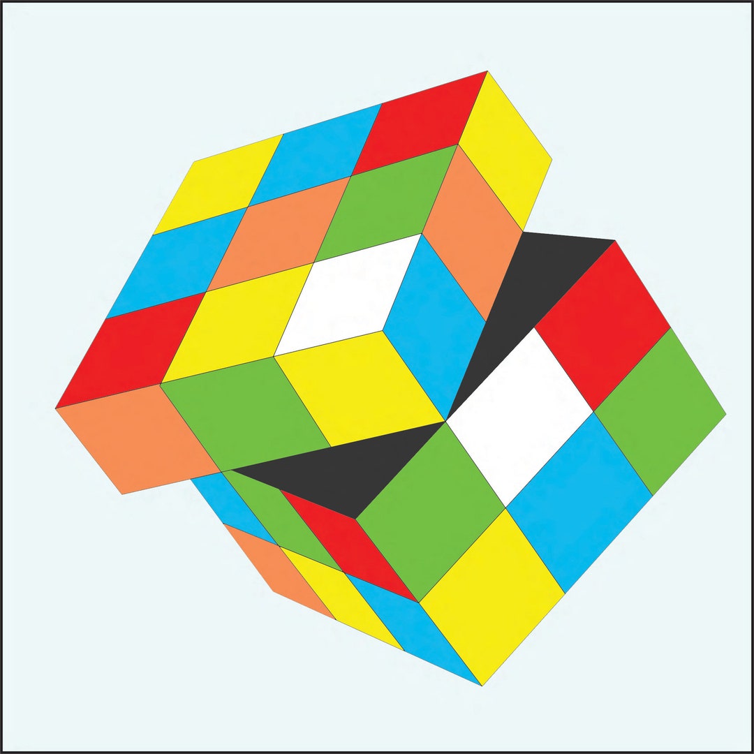 Puzzle Cube Foundation Paper Piecing Pattern Retro 80s PDF Download - Etsy