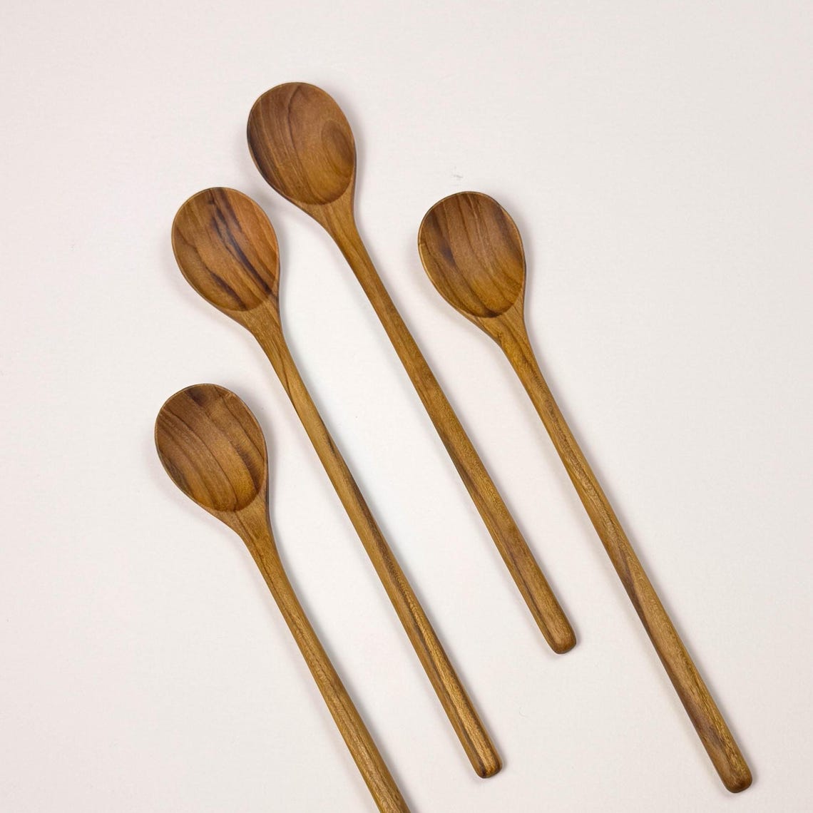 Handcrafted Teak Wood Spoons - Cocktail, Coffee, Soup - Set of 4 - Etsy