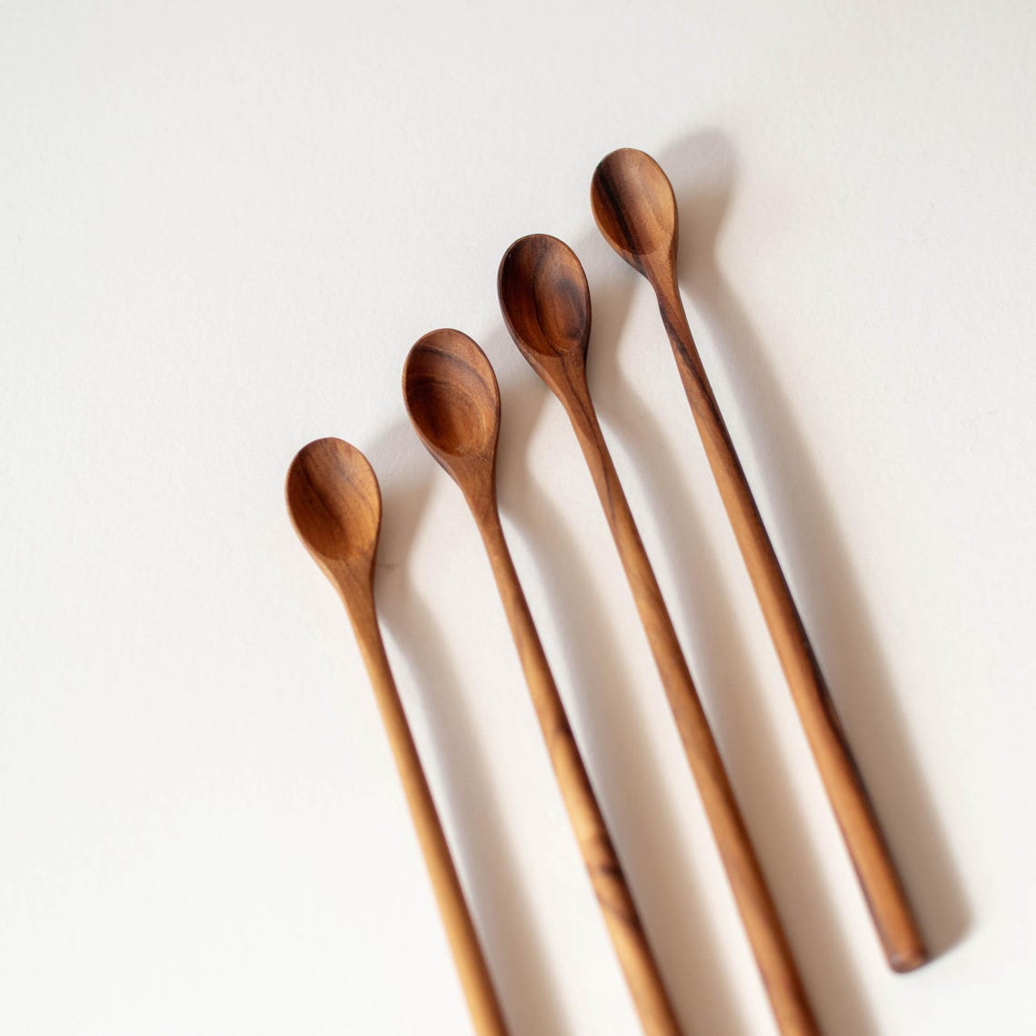 Handcrafted Teak Wood Spoons - Cocktail, Coffee, Soup - Set of 4 - Etsy