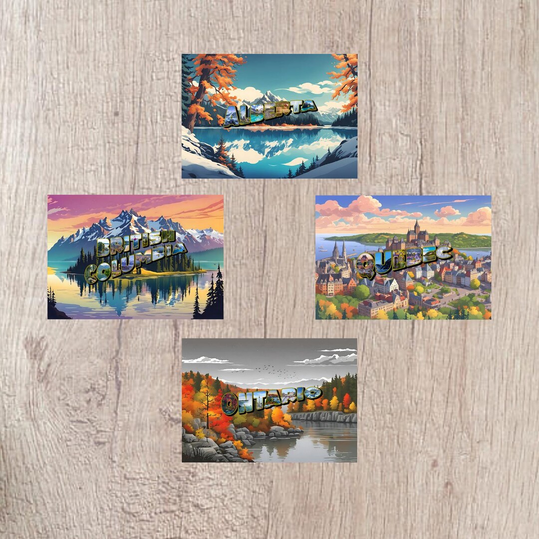 Canada Travel Postcard Art, Provinces of Canada Postcard, Alberta ...