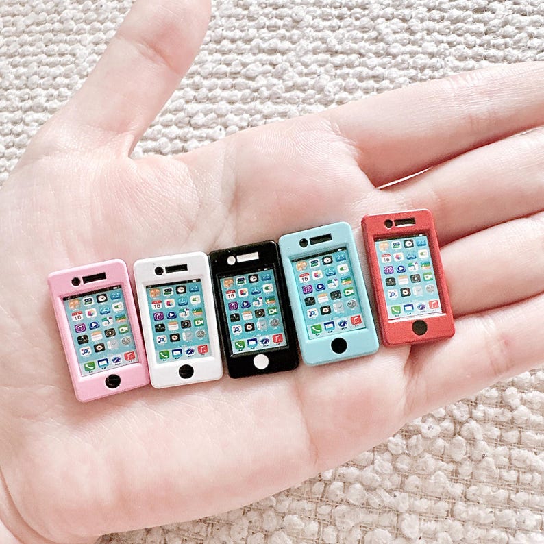 Dollhouse Miniature iPhone Tiny Phone - 1/6 Scale Realistic Accessory ...
