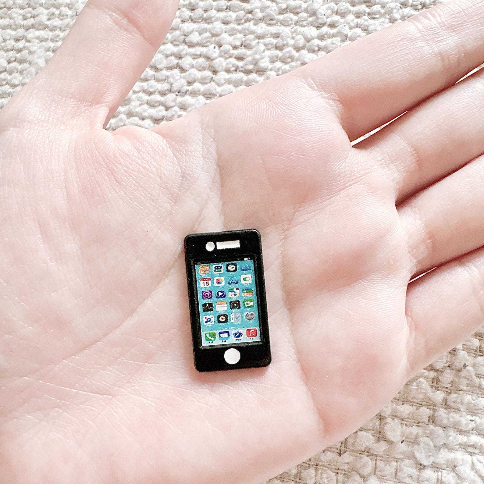 Dollhouse Miniature iPhone Tiny Phone - 1/6 Scale Realistic Accessory ...