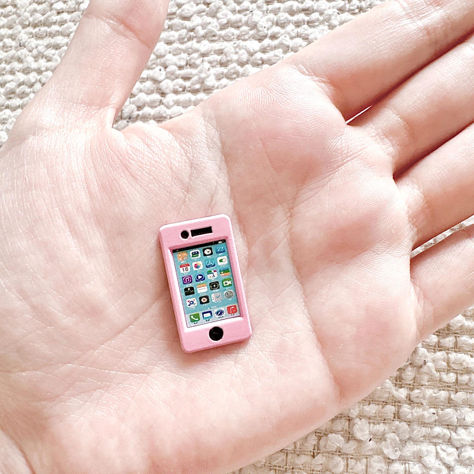 Dollhouse Miniature iPhone Tiny Phone - 1/6 Scale Realistic Accessory ...