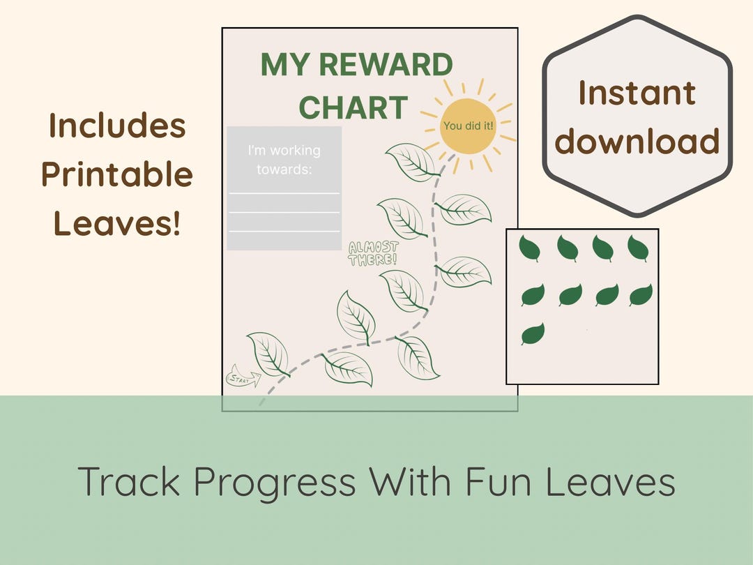 Printable Reward System for Kids – Progress Chart With Velcro-friendly ...