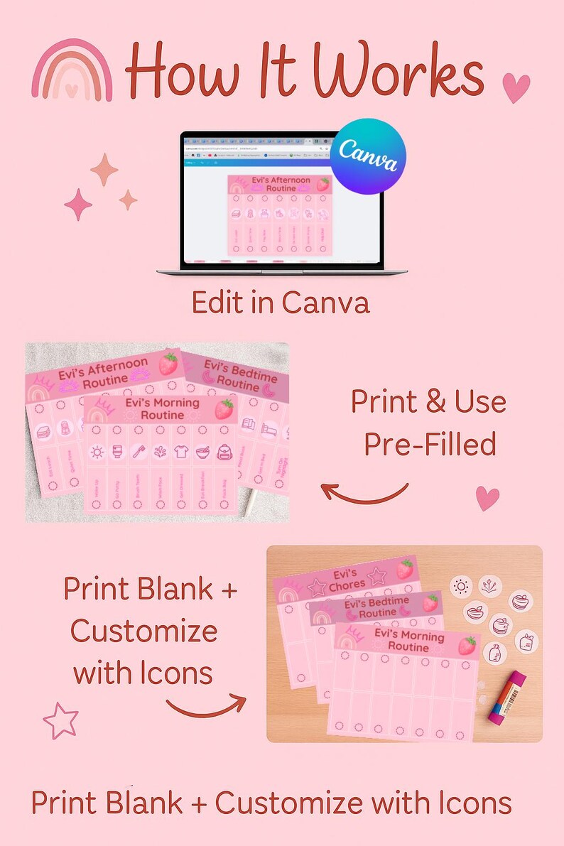 Editable Toddler Routine & Chore Chart – Boho Montessori Visual ...