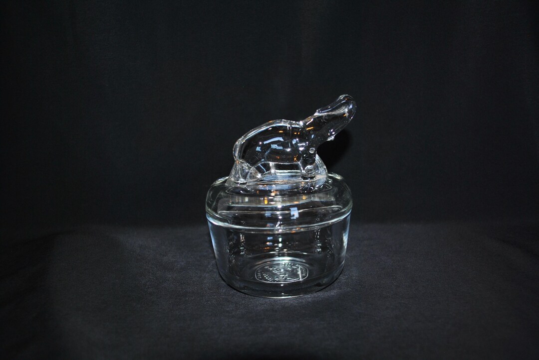 Jeanette Glass Elephant Lid With Bowl - Etsy
