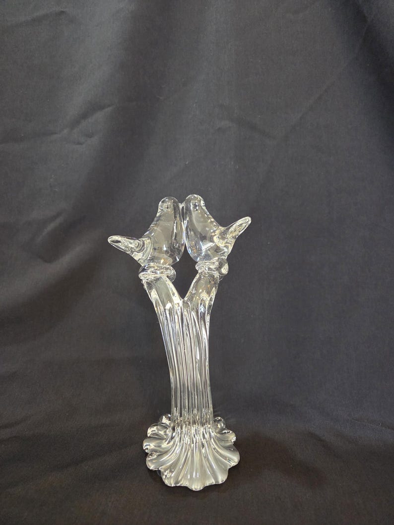 Kissing Love Birds on Pedestal Art Glass Figurine - Etsy