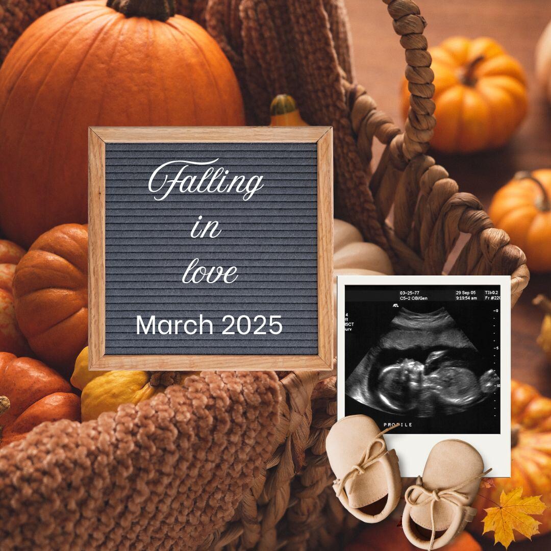 Fall Digital Pregnancy Announcement - Editable - November Announcement ...