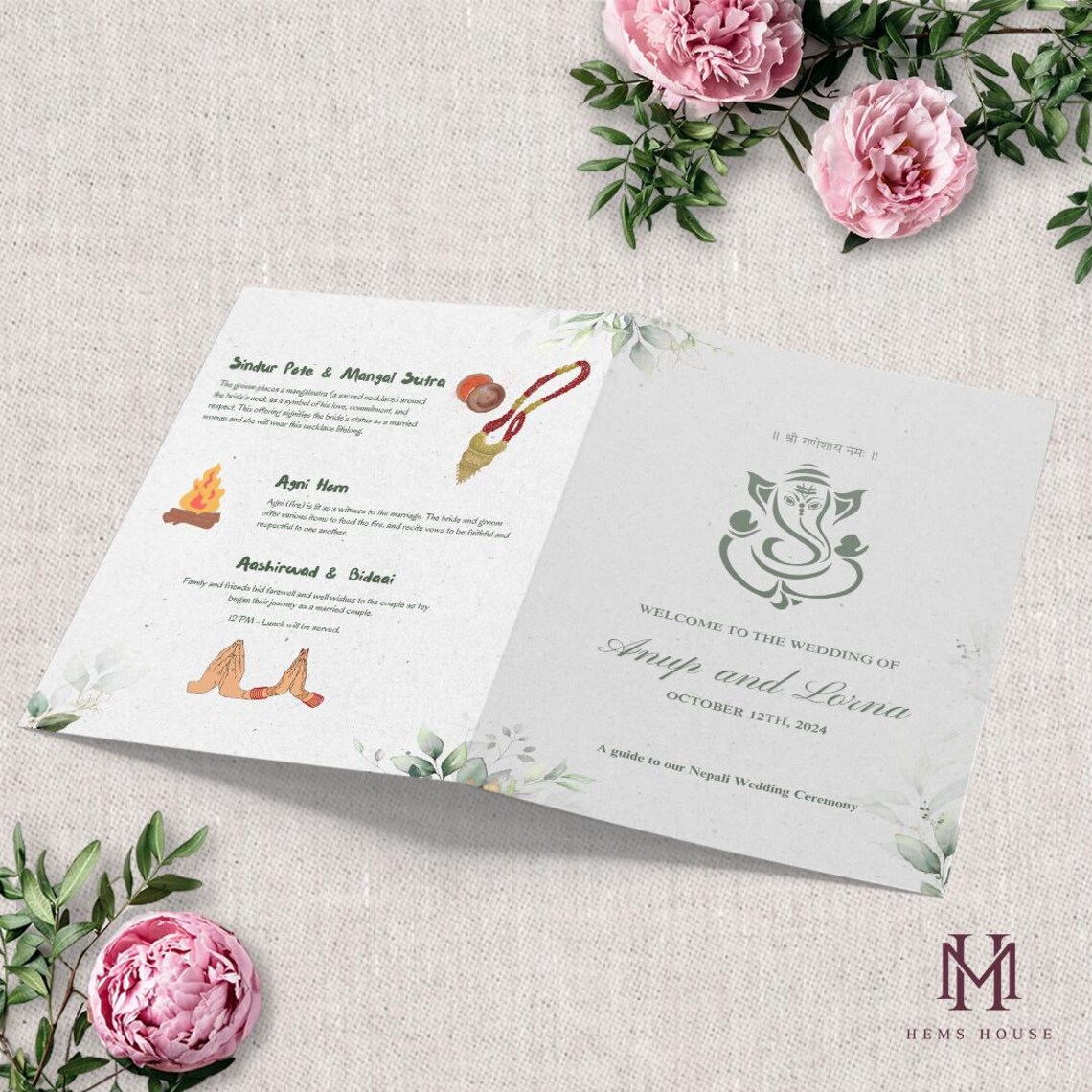 Nepali Wedding Program, Wedding Program Template, Nepali Wedding ...