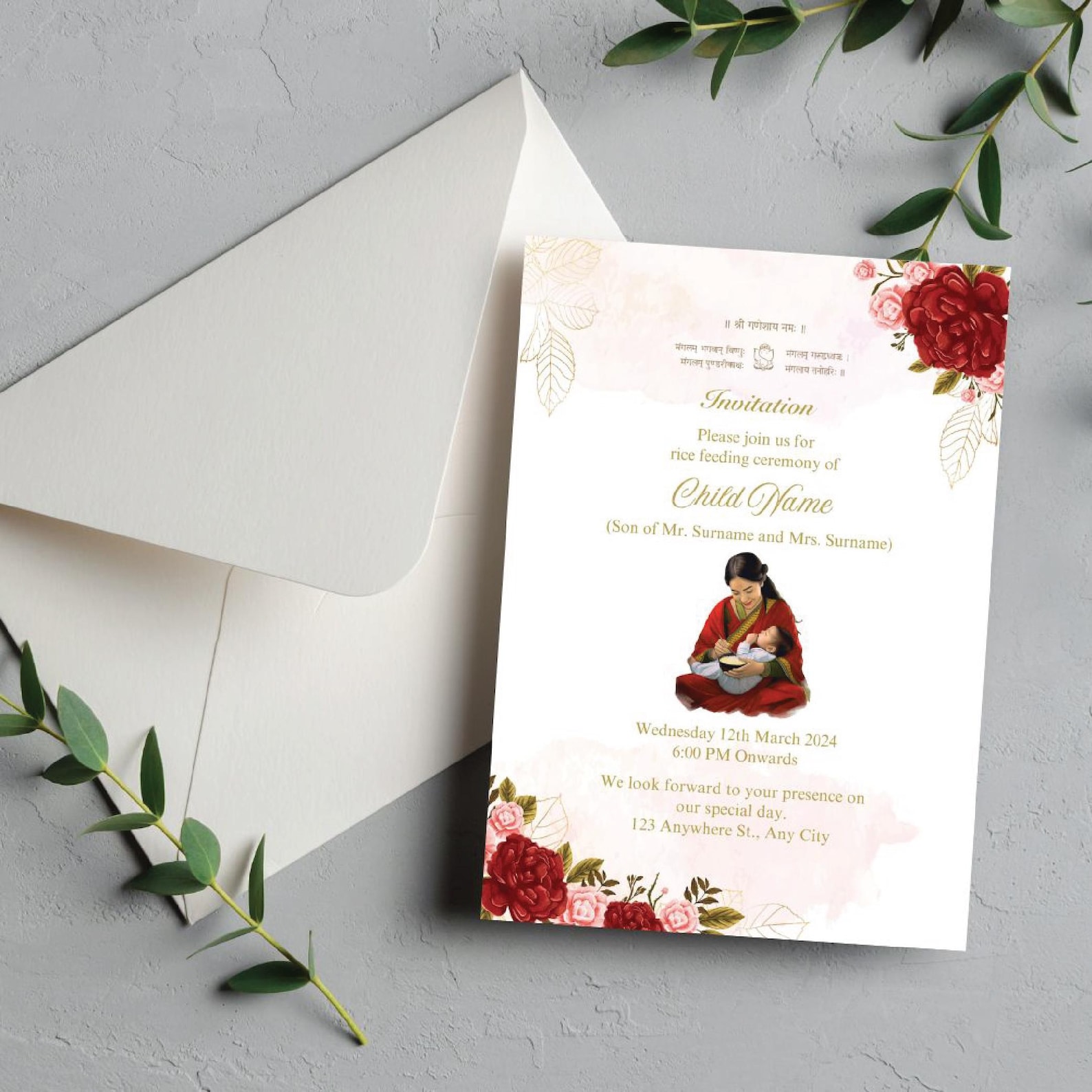Nepali Pasni Invitation Card | Nepali Rice Feeding Invitation ...
