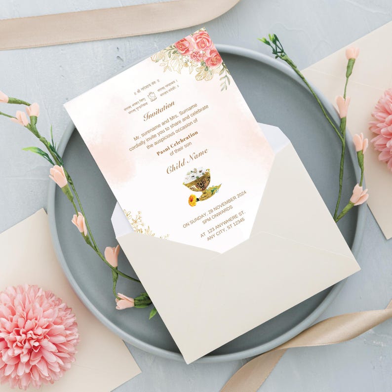 Personalized Pasni Invitation Card | Nepali Rice Ceremony (digital ...