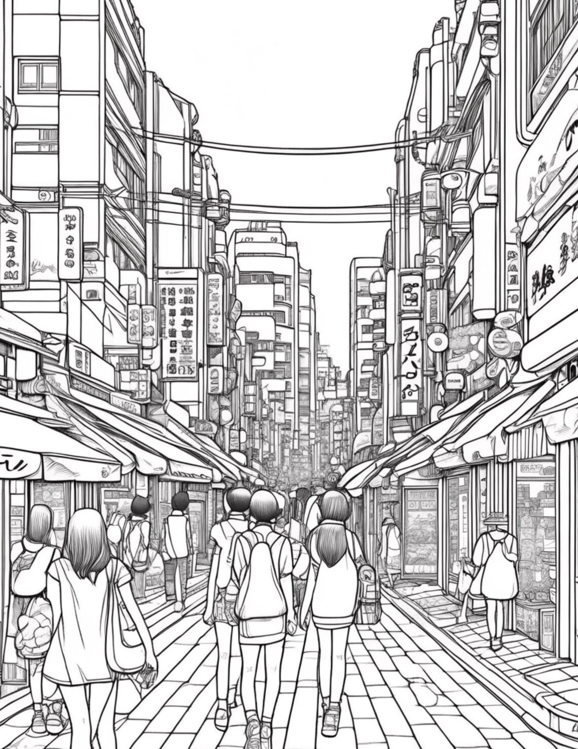 Tokyo Digital Coloring Book | Printable Japan Coloring Pages | Japanese ...