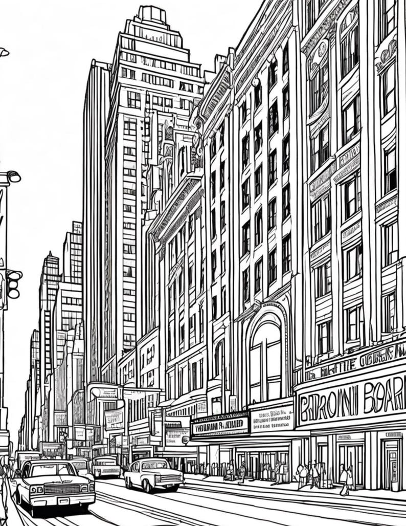 20 NYC Coloring Pages | Printable New York City Art | NYC Landmarks ...