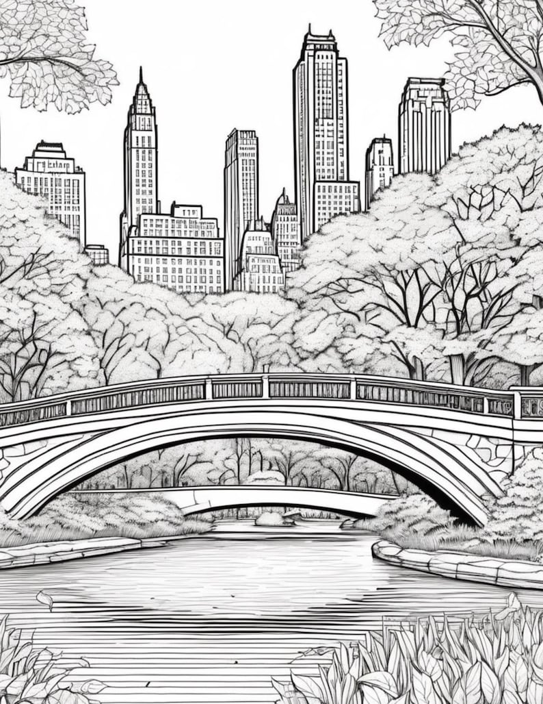 20 NYC Coloring Pages | Printable New York City Art | NYC Landmarks ...