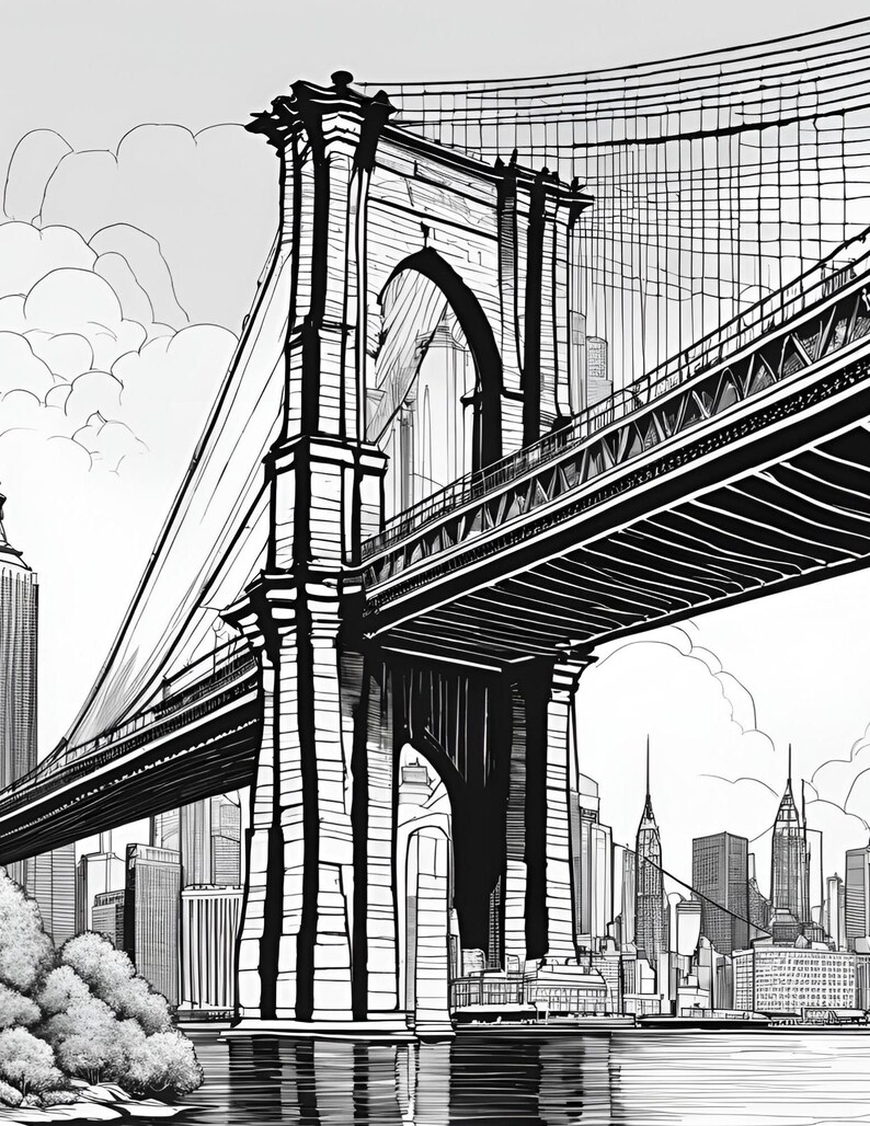 20 NYC Coloring Pages | Printable New York City Art | NYC Landmarks ...