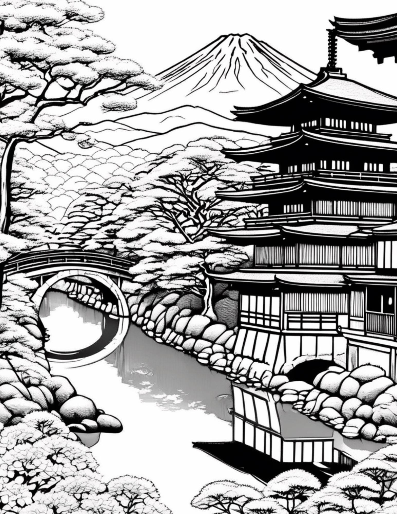 Tokyo Digital Coloring Book | Printable Japan Coloring Pages | Japanese ...